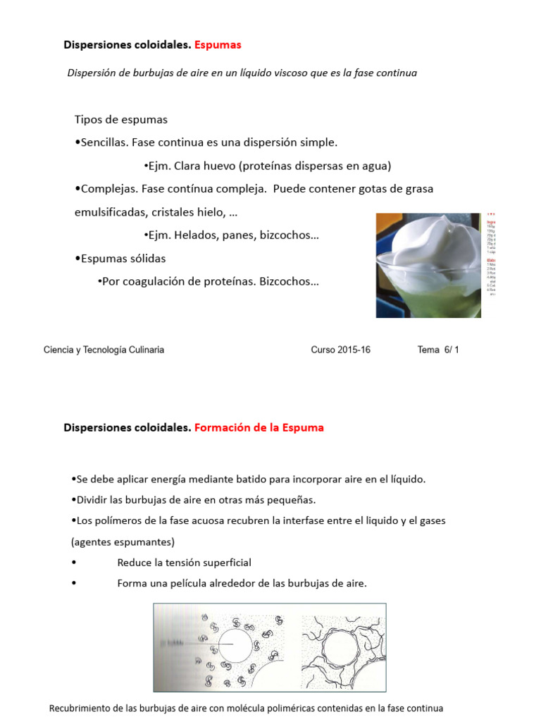 Tema 6 - 2 | PDF | Emulsión | Espuma