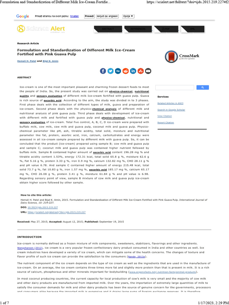 Formulation and Standardization of Different Milk Ice-Cream Fortified ...