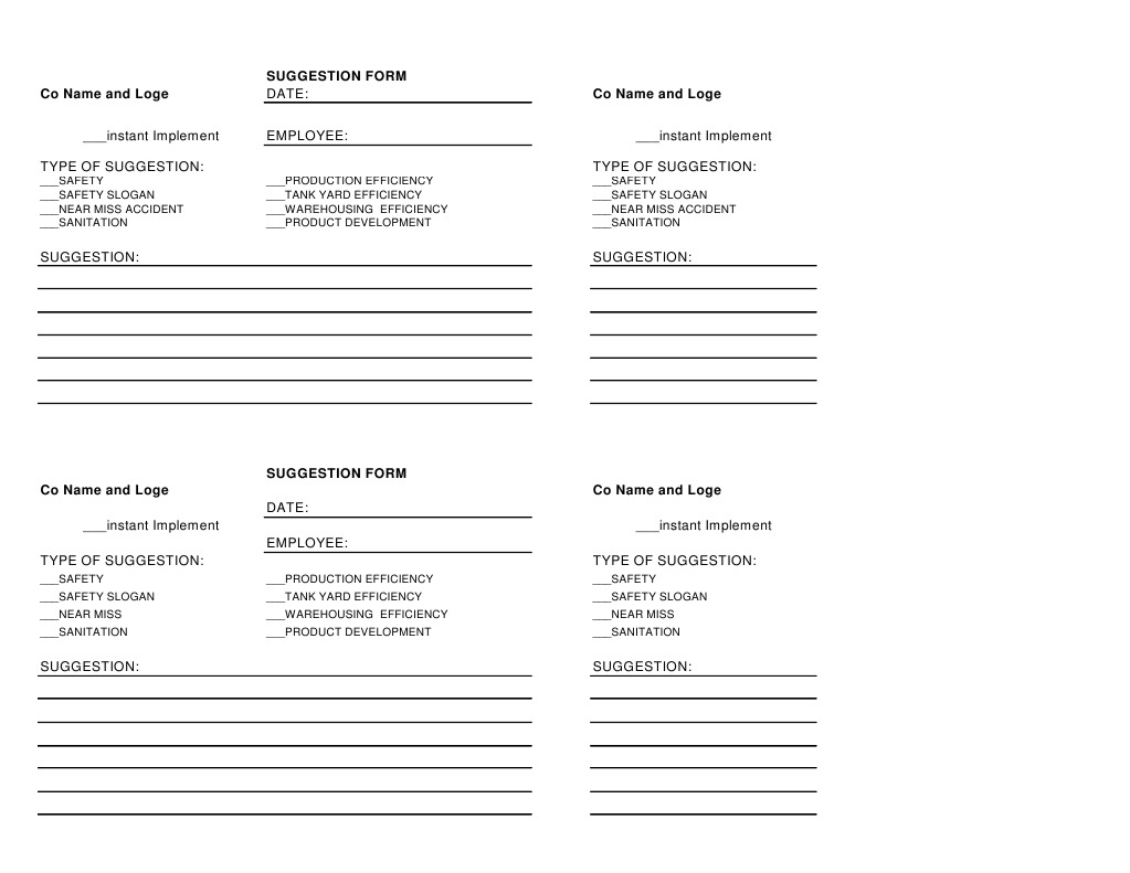 Employee Suggestion Form Template | PDF | Business