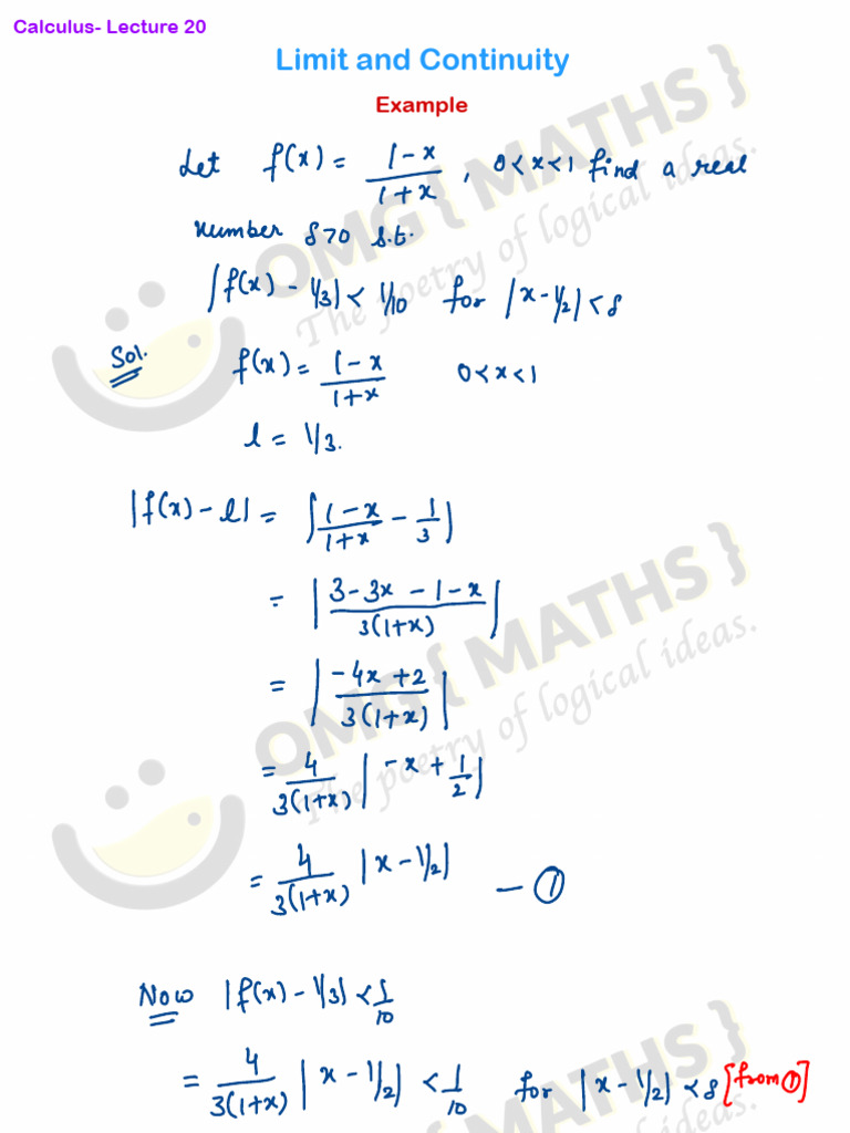 Example 3 Limit and Continuity | PDF