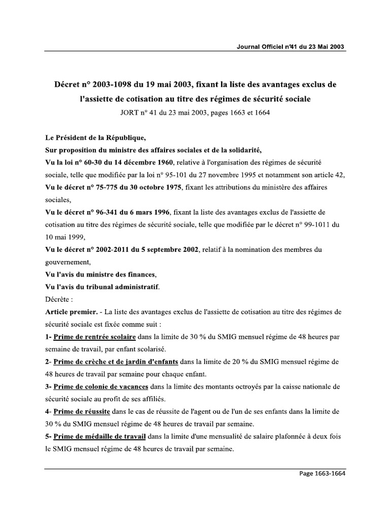 Decret Avantages | PDF