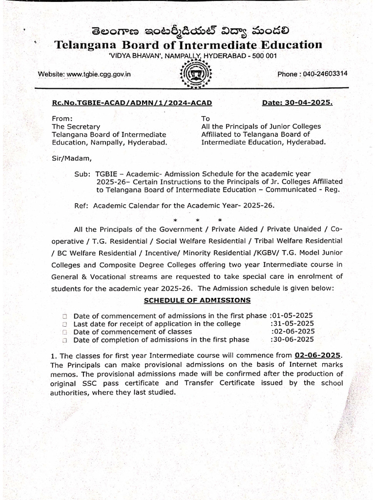 Admission Notification | PDF
