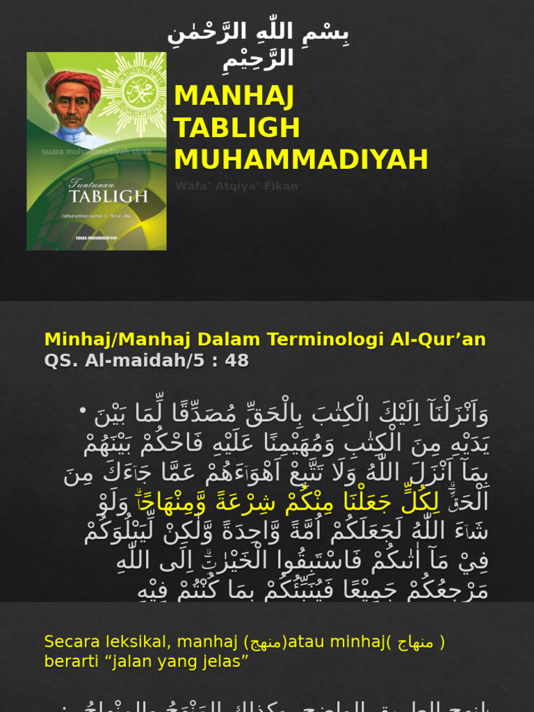 Manhaj Tabligh Muhammadiyah 2025 | PDF