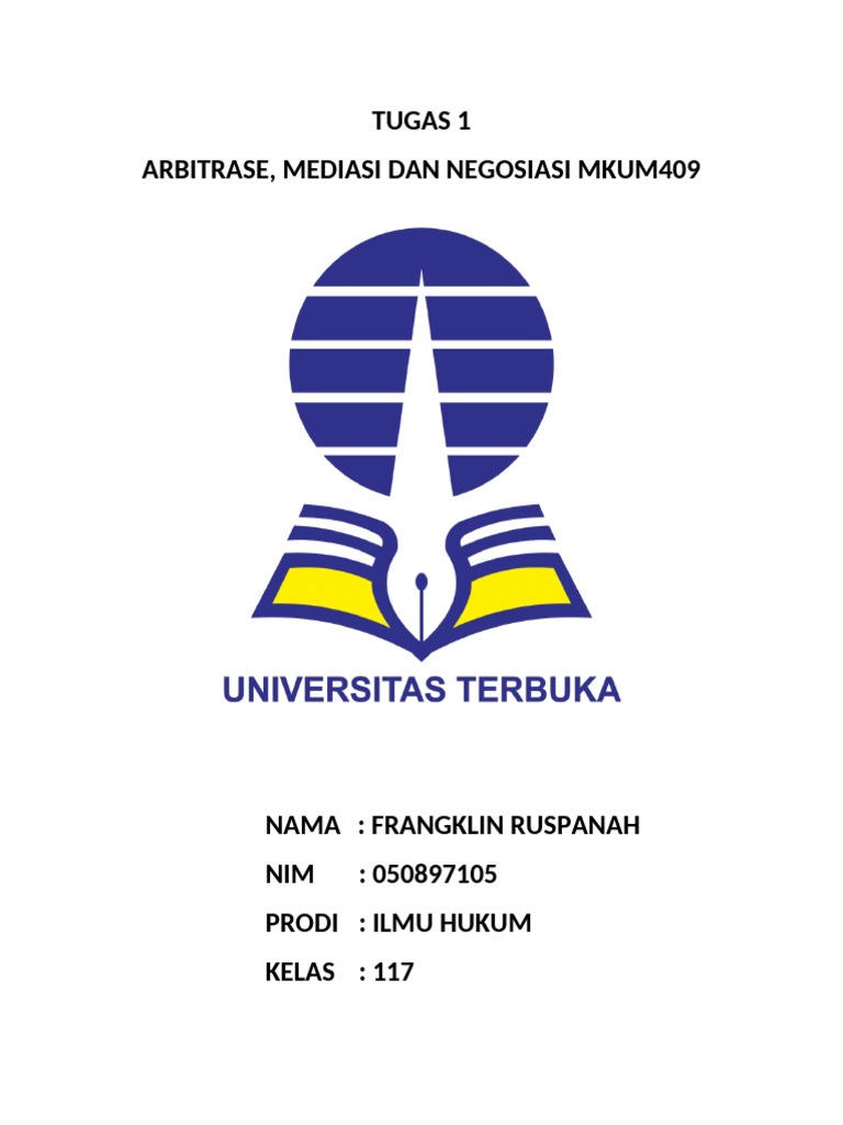 TUGAS 1. Arbitrase, Mediasi Dan Negosiasi | PDF