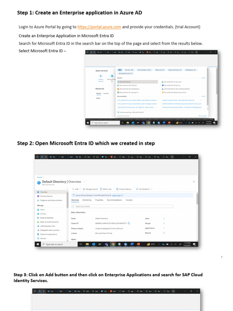 SSO Configuration - Entra ID with SAP BTP | PDF | Software | Computing