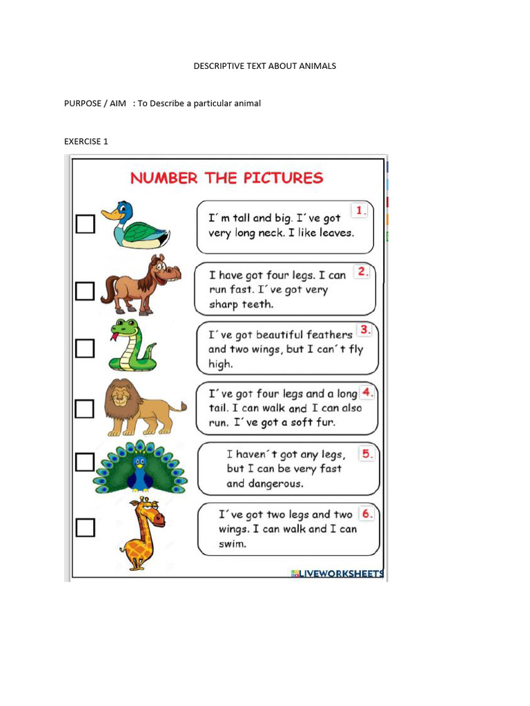 Descriptive Text About Animals | PDF