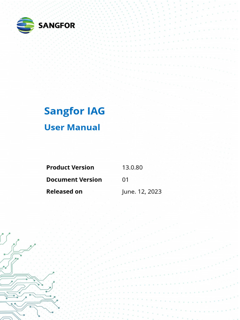 Sangfor Iag v13.0.80 User Manual en | PDF | Proxy Server | Computer Network