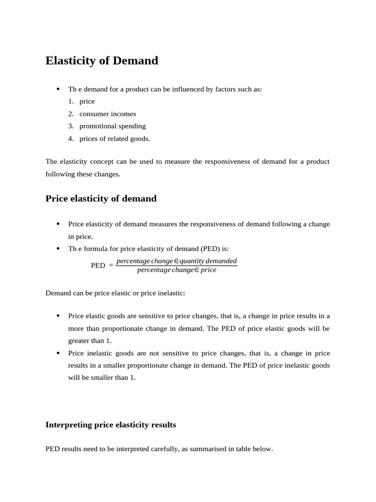 Understanding Demand Elasticity Concepts | PDF | Elasticity (Economics ...