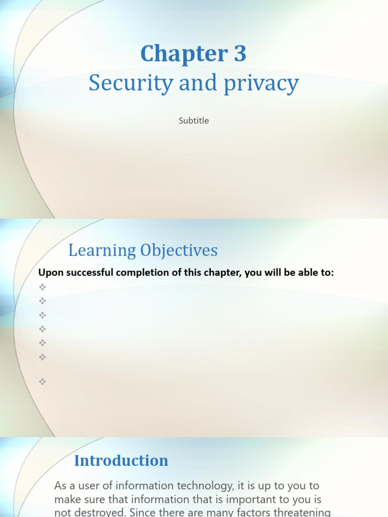 Chapter 4 Security Privacy (1) | PDF | Security | Computer Security