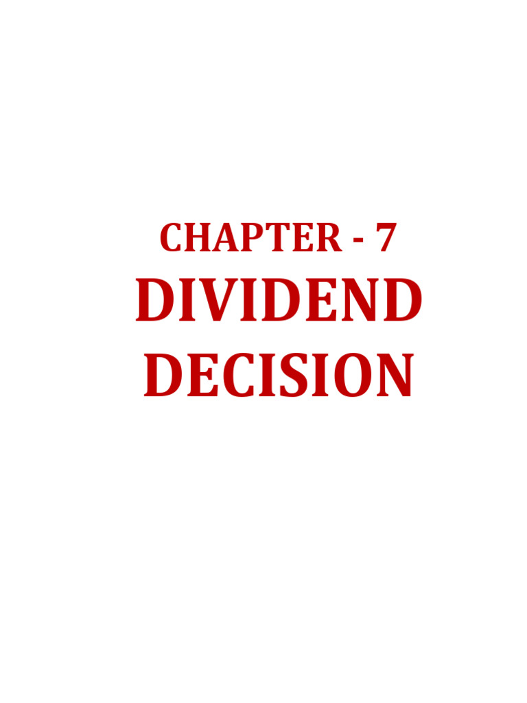 Dividend Decision | PDF | Dividend | Cost Of Capital