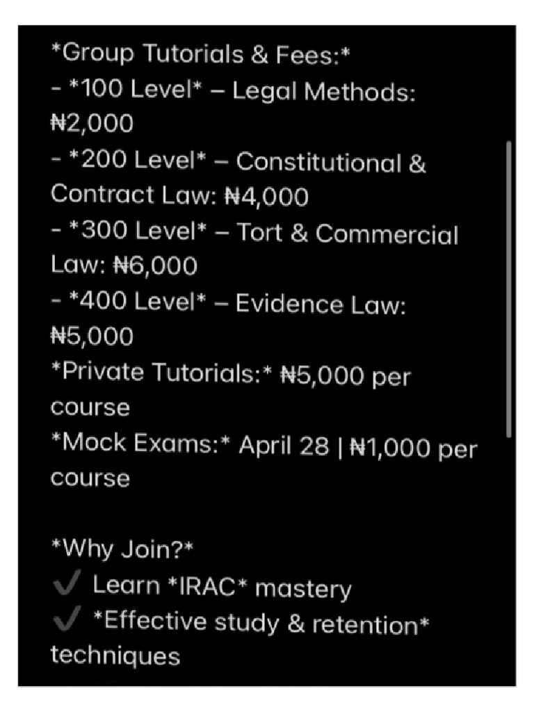 Tutorial Fees and Prices PDF | PDF