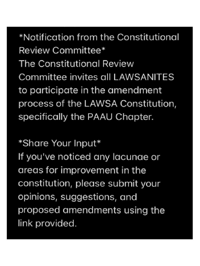 Constitutional Review Committee Feedback PDF | PDF