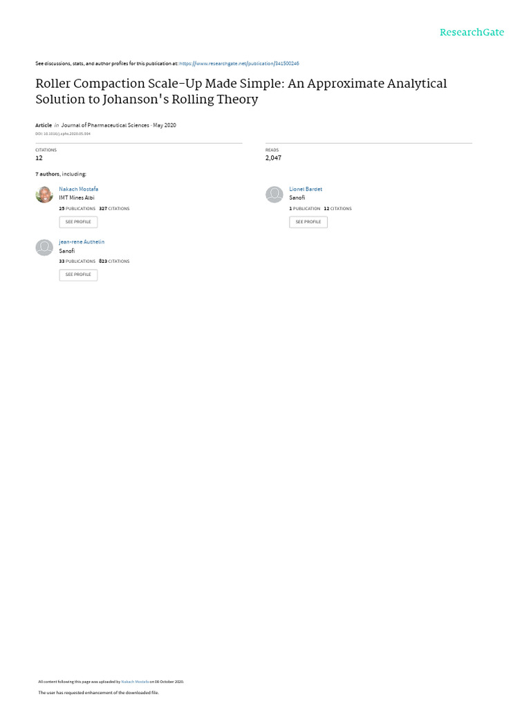 Roller_Compaction_Scale-Up_Made_Simple_An_Approxim ! | PDF | Density ...