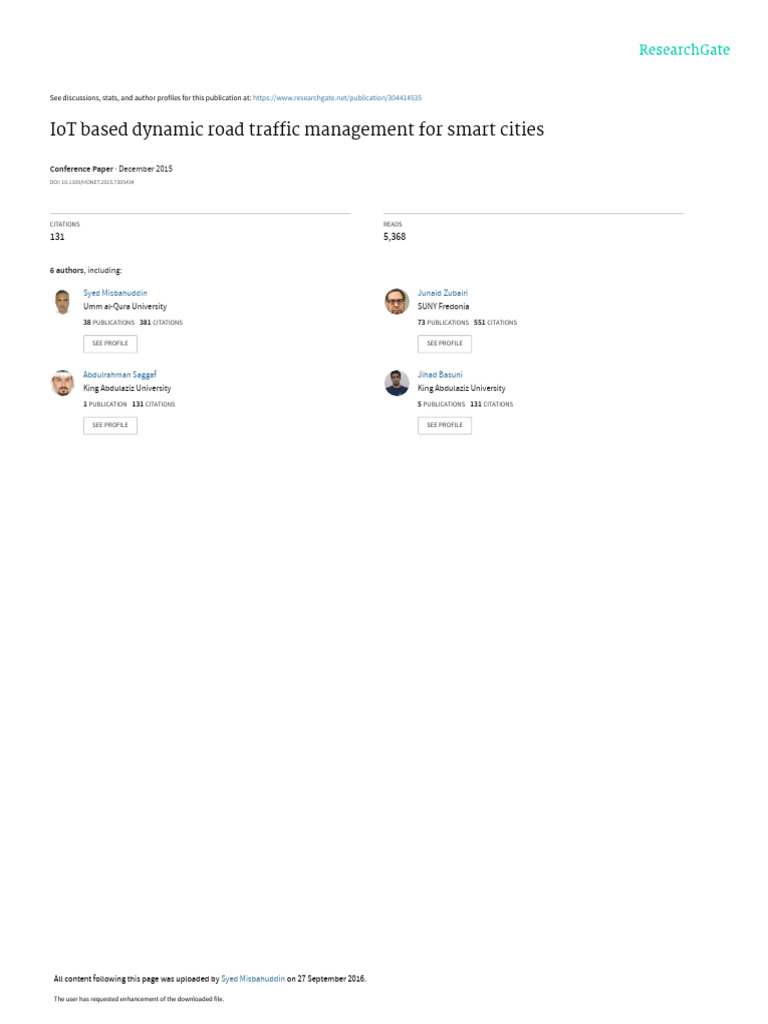 IoT-Based-Traffic-Control-System | PDF | Internet Of Things | Raspberry Pi