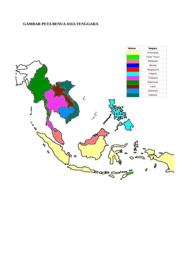 Gambar Peta Benua Asia Tenggara | PDF