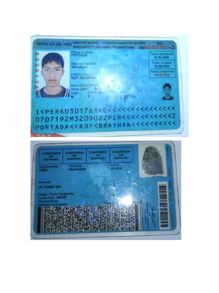 DNIs. Viaje Cusco Convencion Abril 2025 | PDF