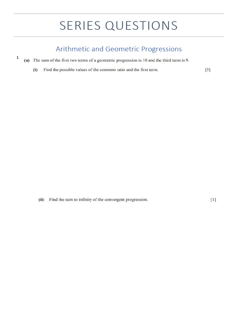 A-Math - Series | PDF