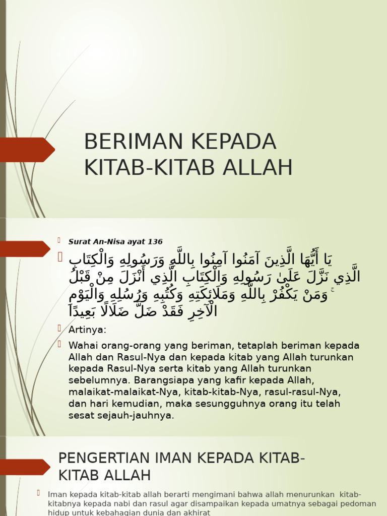 Beriman Kepada Kitab-Kitab Allah | PDF