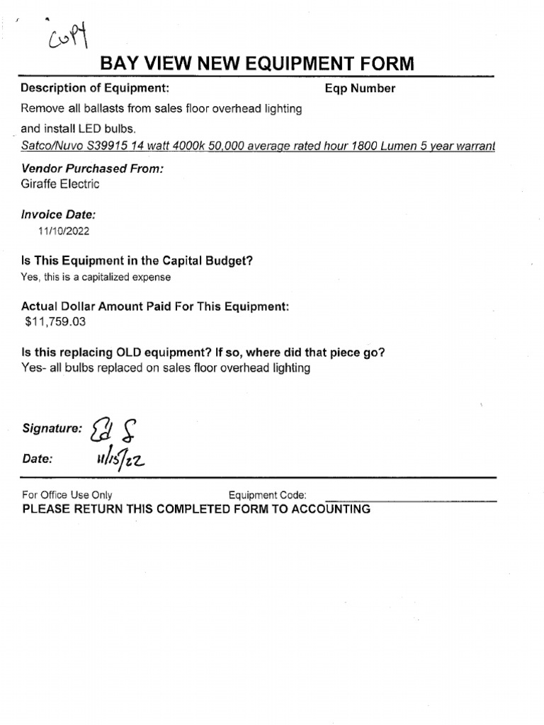 BV Relamp Repair | PDF