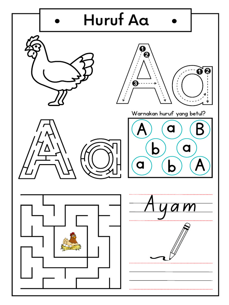 Latihan Mewarnai Huruf ABC | PDF