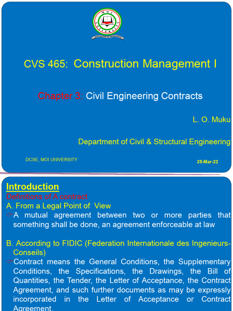 Lecture 3.civil Engineering Contracts | PDF | Offer And Acceptance ...