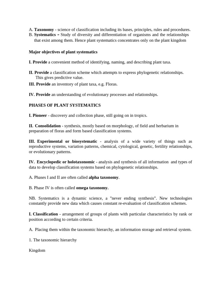 Introduction To Systematics and Plant Taxonomy | PDF | Taxonomy ...