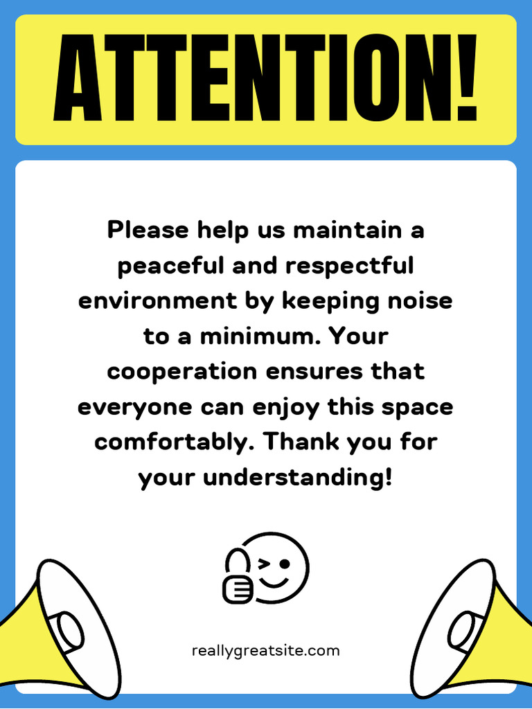 Blue Yellow Simple Attention Poster | PDF