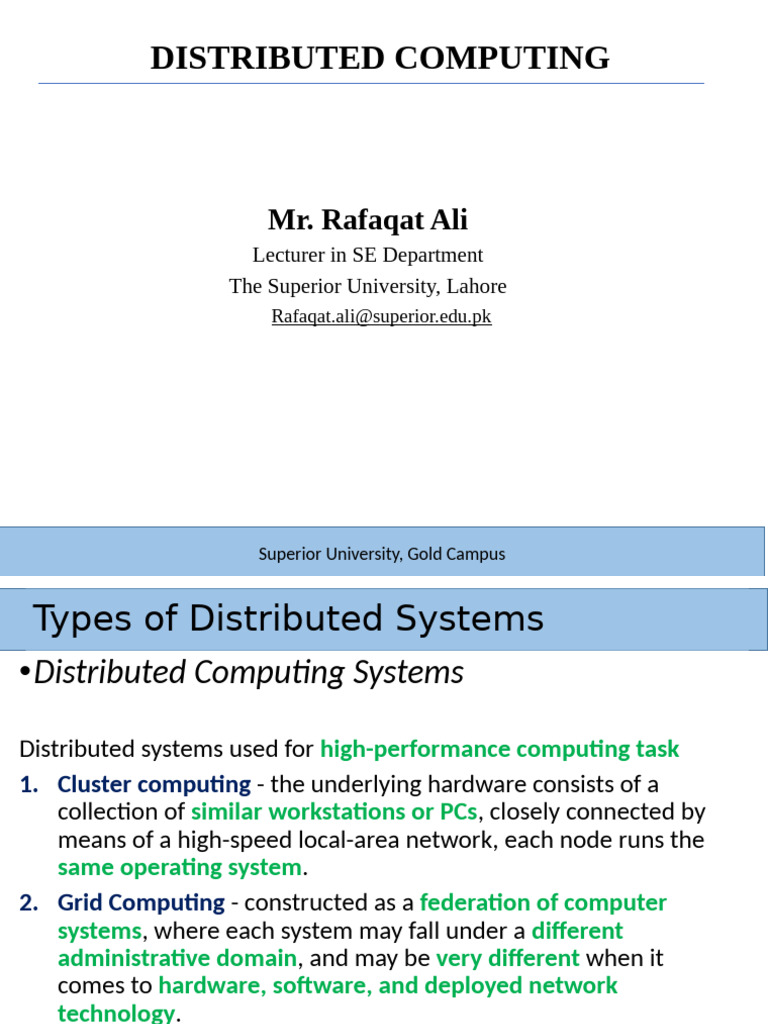 Lecture-2- Architecture of Distributed Systems | PDF | Computer Cluster | Grid Computing