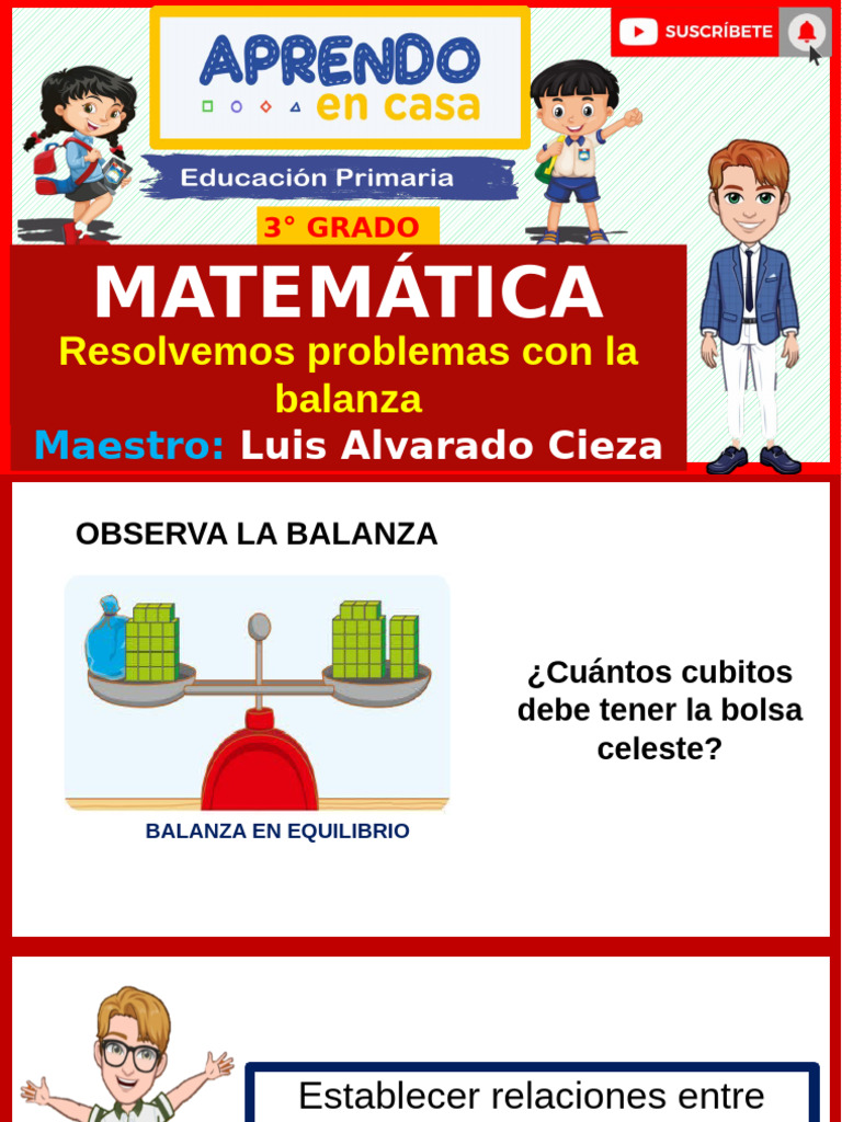 _- DIA 4 - MATEMÁTICA-tercero Semana 36 | PDF | Balanza