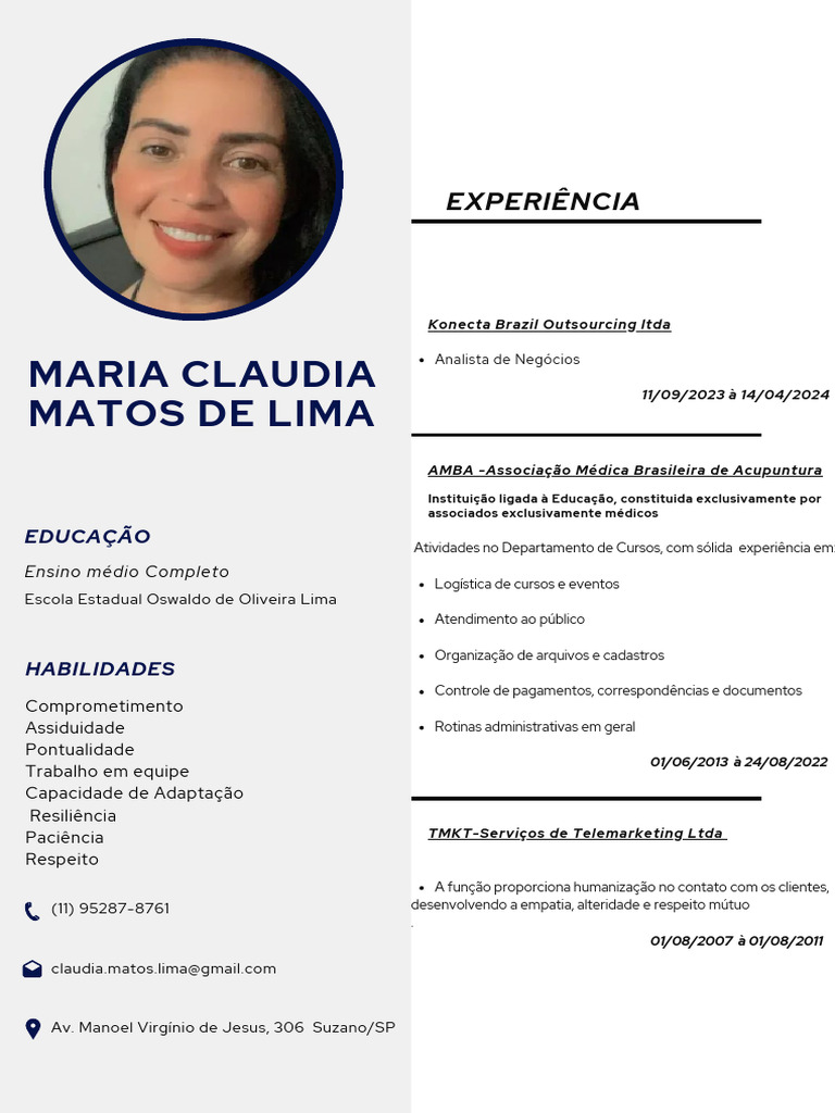 Maria Claudia Matos de Lima | PDF