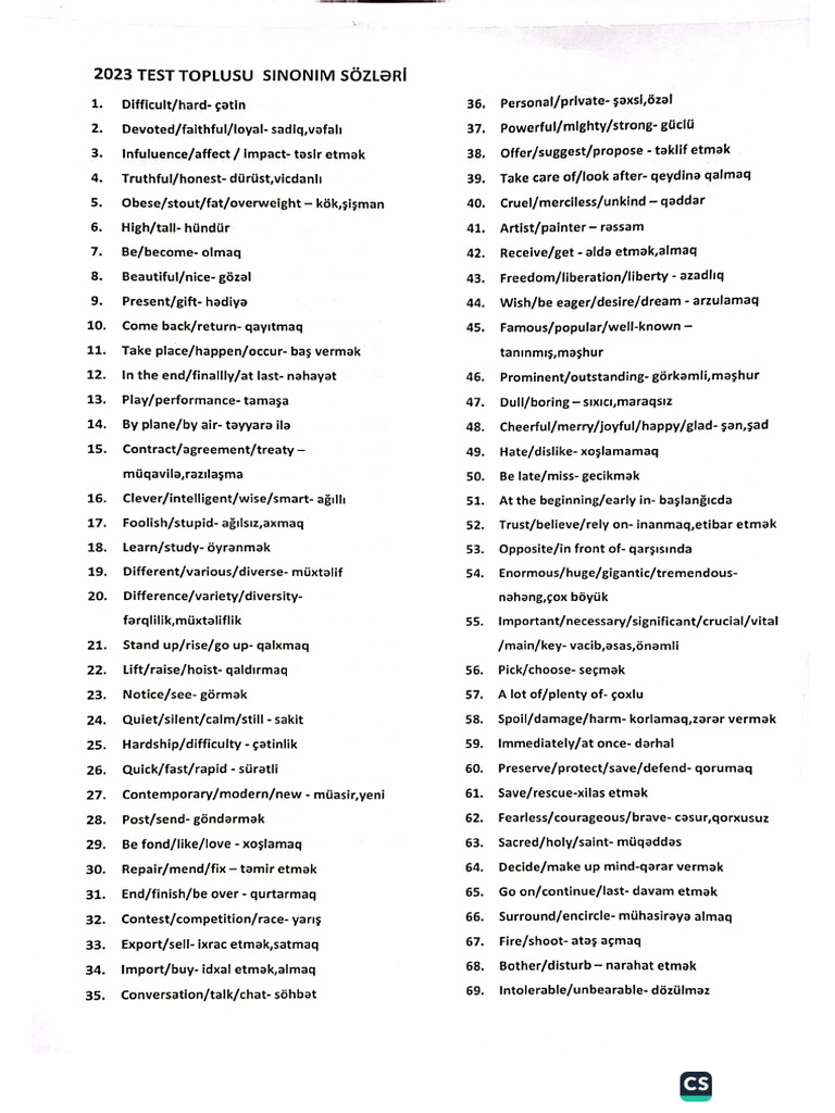 Sinonim (Toplu) | PDF