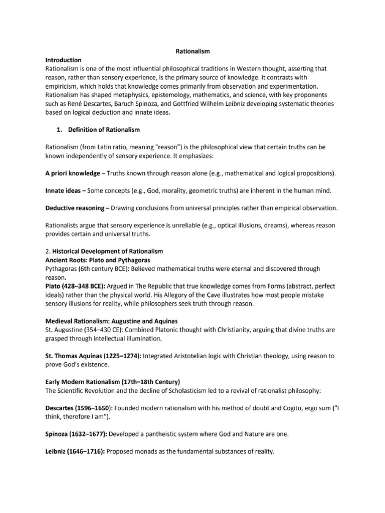 Rationalism | PDF