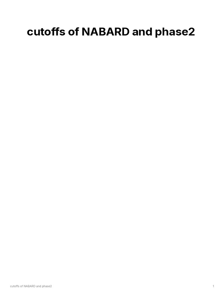 Cutoffs of NABARD and Phase2 | PDF