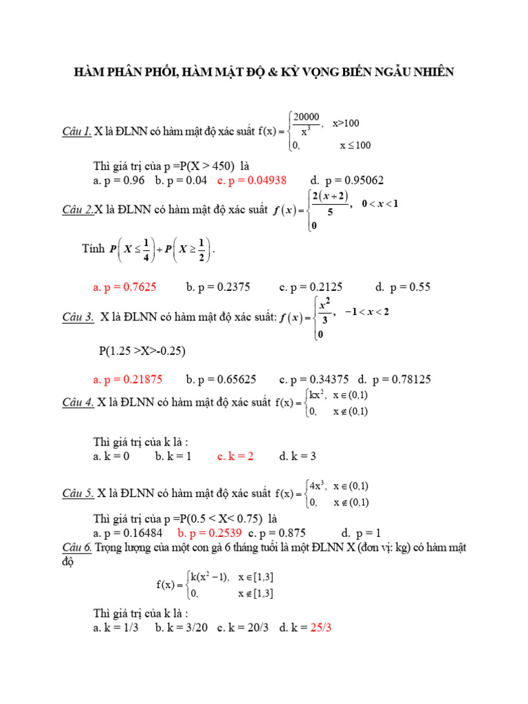 Bai Tap XSTK - Buoi 4 | PDF