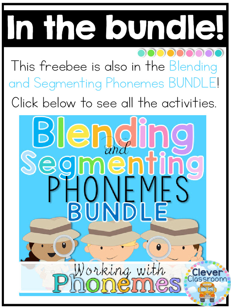 Phoneme Blending and Segmenting Freebie | PDF | Linguistics | Phonetics