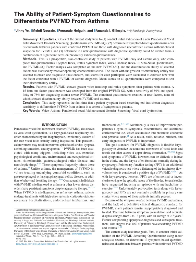 The Ability of Patient Symptom Questionnaires To D | PDF | Clinical ...