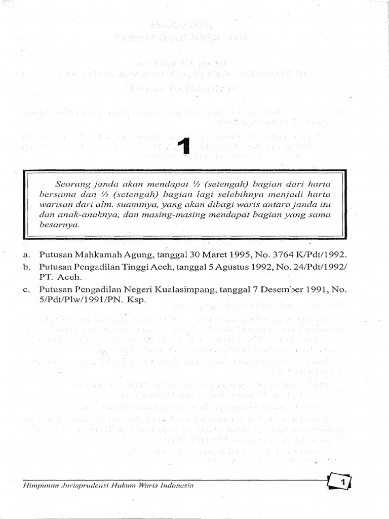 Yurisprudensi Pembagian Waris Bagi Janda | PDF
