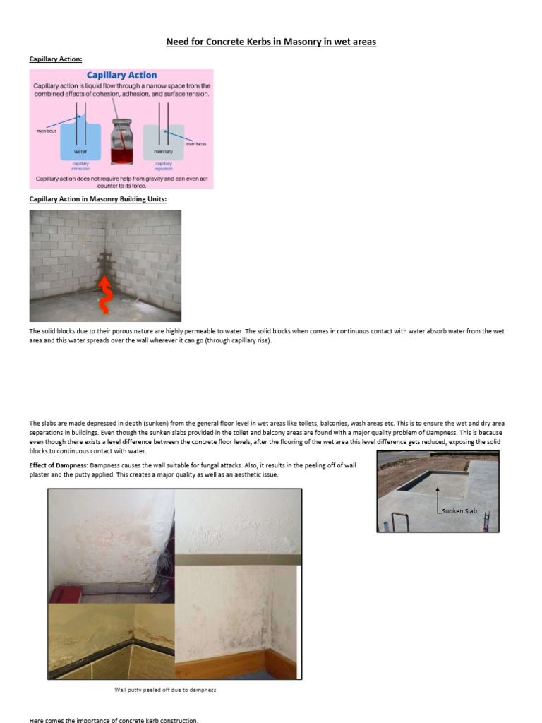 Importance of Concrete Kerbs in Wet Areas | PDF | Concrete | Masonry