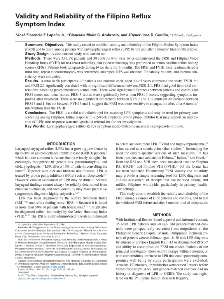 Validity-and-Reliability-of-the-Filipino-Reflux-Sy | PDF ...