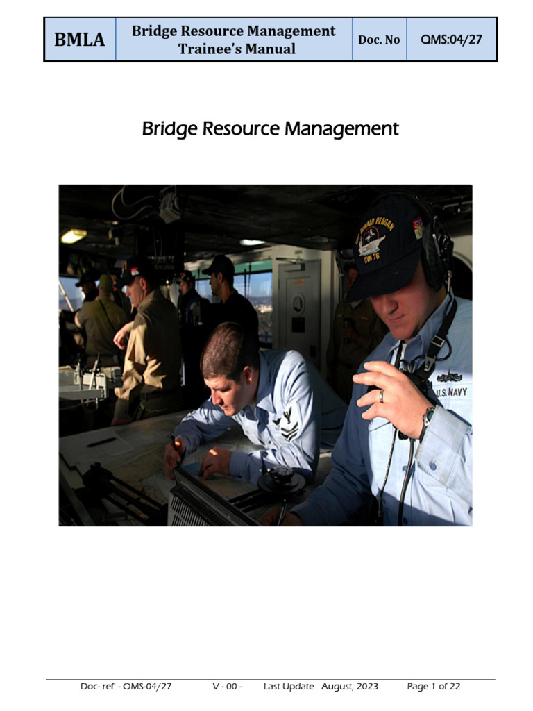 Bridge Resource Management Manual | PDF | Situation Awareness | Navigation