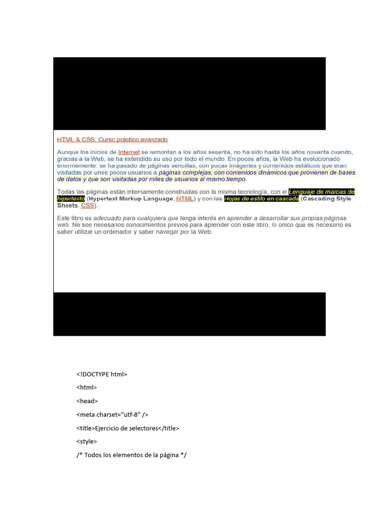 Ejercicio 4 - SELECTORES CSS 3 | PDF | Red mundial | Internet y web