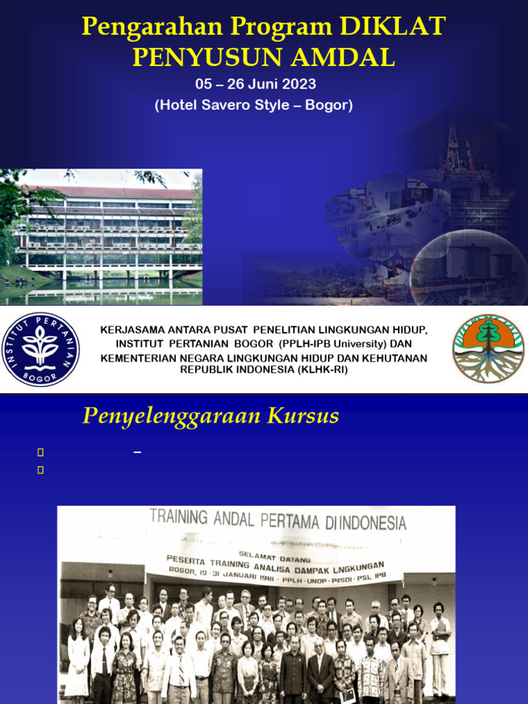Pengarahan Program DIKLAT Penyusun AMDAL KLHK-RI (5 Juni 2023) | PDF