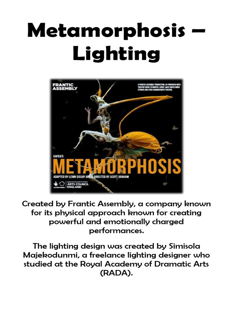 Metamorphosis Lighting Design Insights | PDF | The Metamorphosis