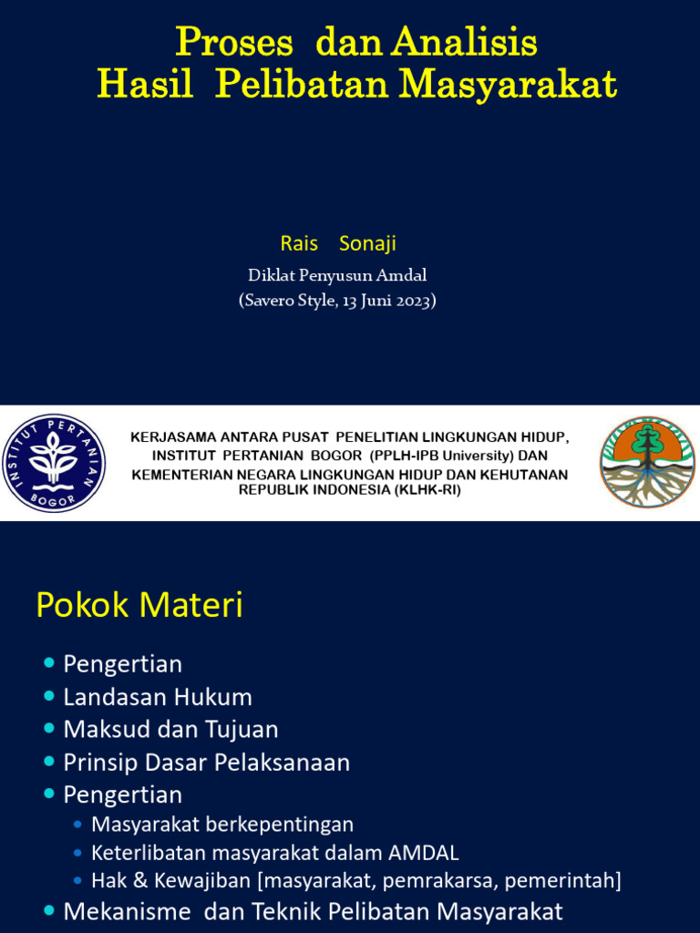 1. Proses dan Analisis Hasil Pelibatan Masyarakat_Rais Sonaji 13 Juni 2023 | PDF