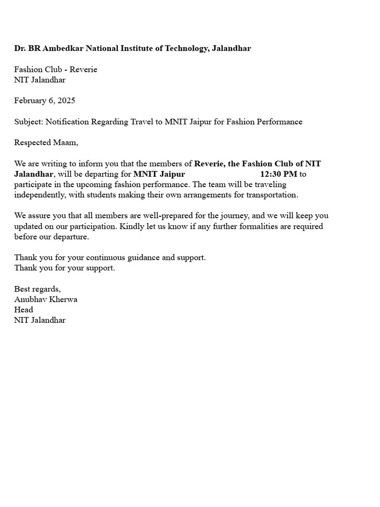 Acknowledgement Letter | PDF