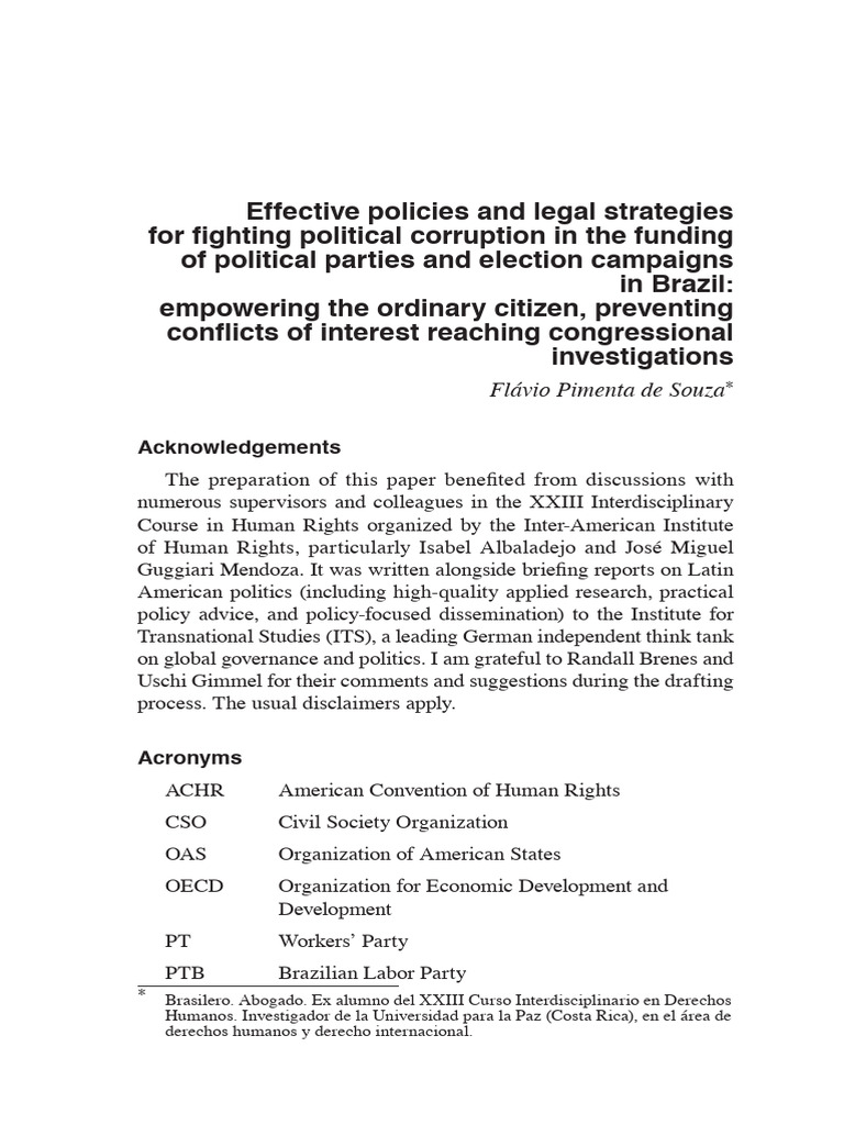 Combating Political Corruption in Brazil | PDF | Corruption | Political ...