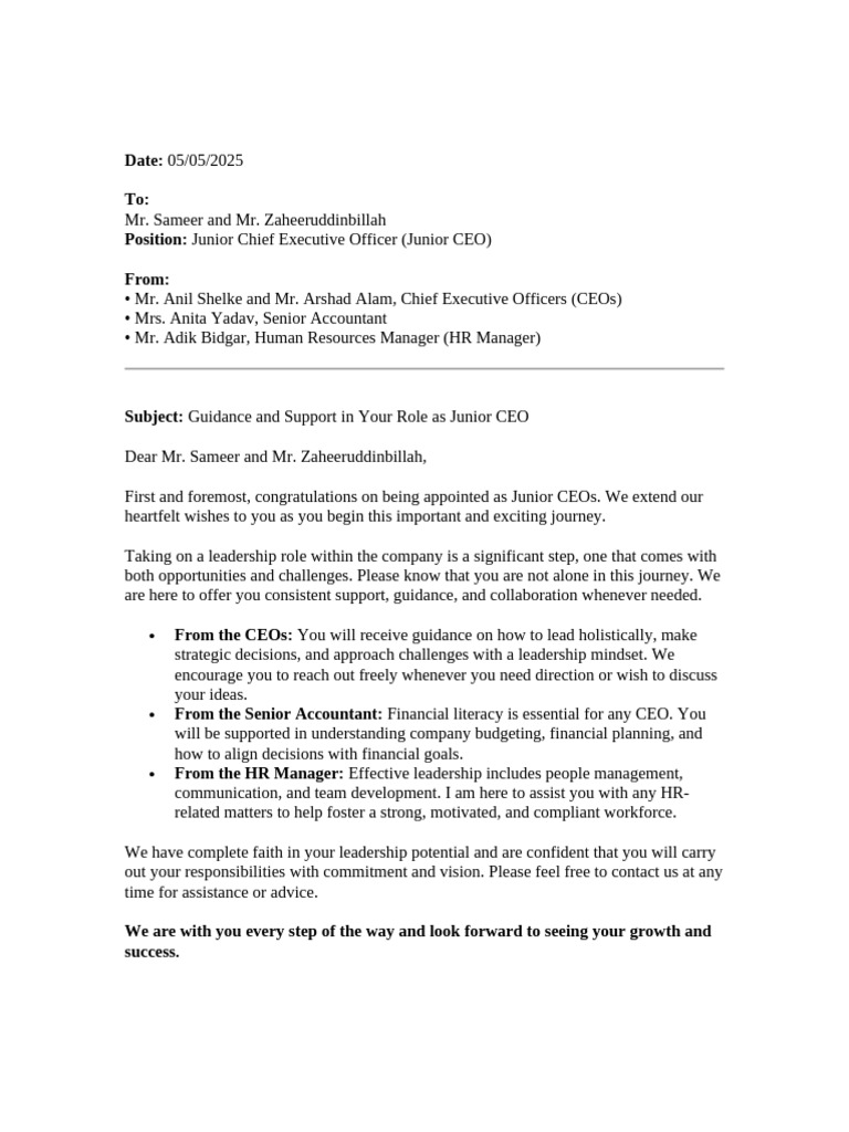 Joint Letter | PDF