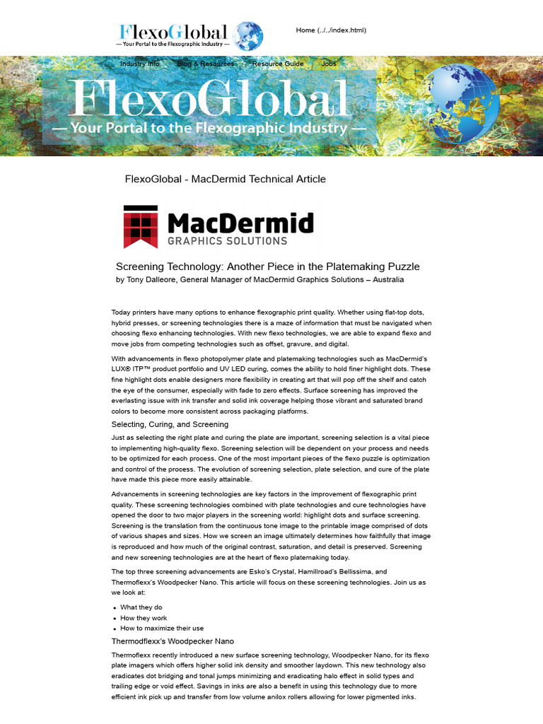 FlexoGlobal Industry News - Iscreening Technology - Another Piece in The Platemaking Puzzle ...