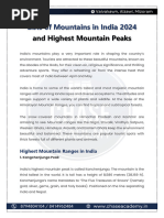 Major Mountain and Hill Ranges of India | PDF | Himalayas | South Asia