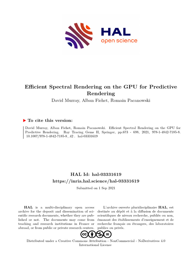 Efficient Spectral Rendering On The GPU | PDF | Rendering (Computer ...